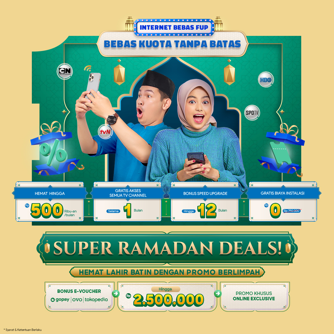 Paket Internet Unlimited dan TV Kabel Termurah