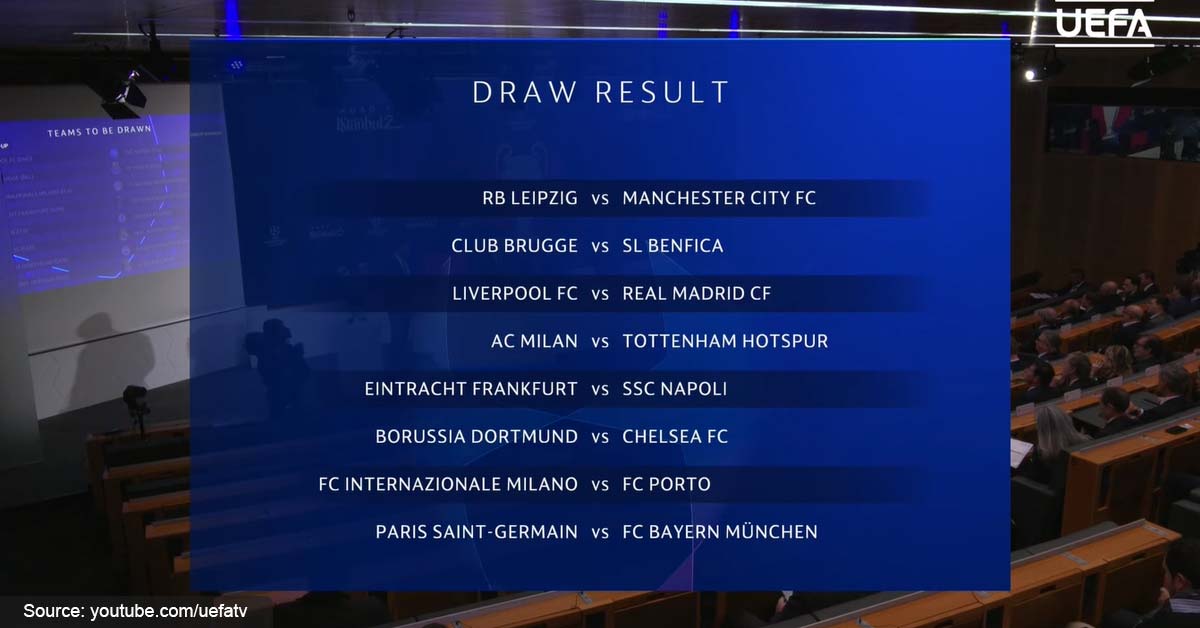 Hasil Drawing 16 Besar Liga Champions Lengkap